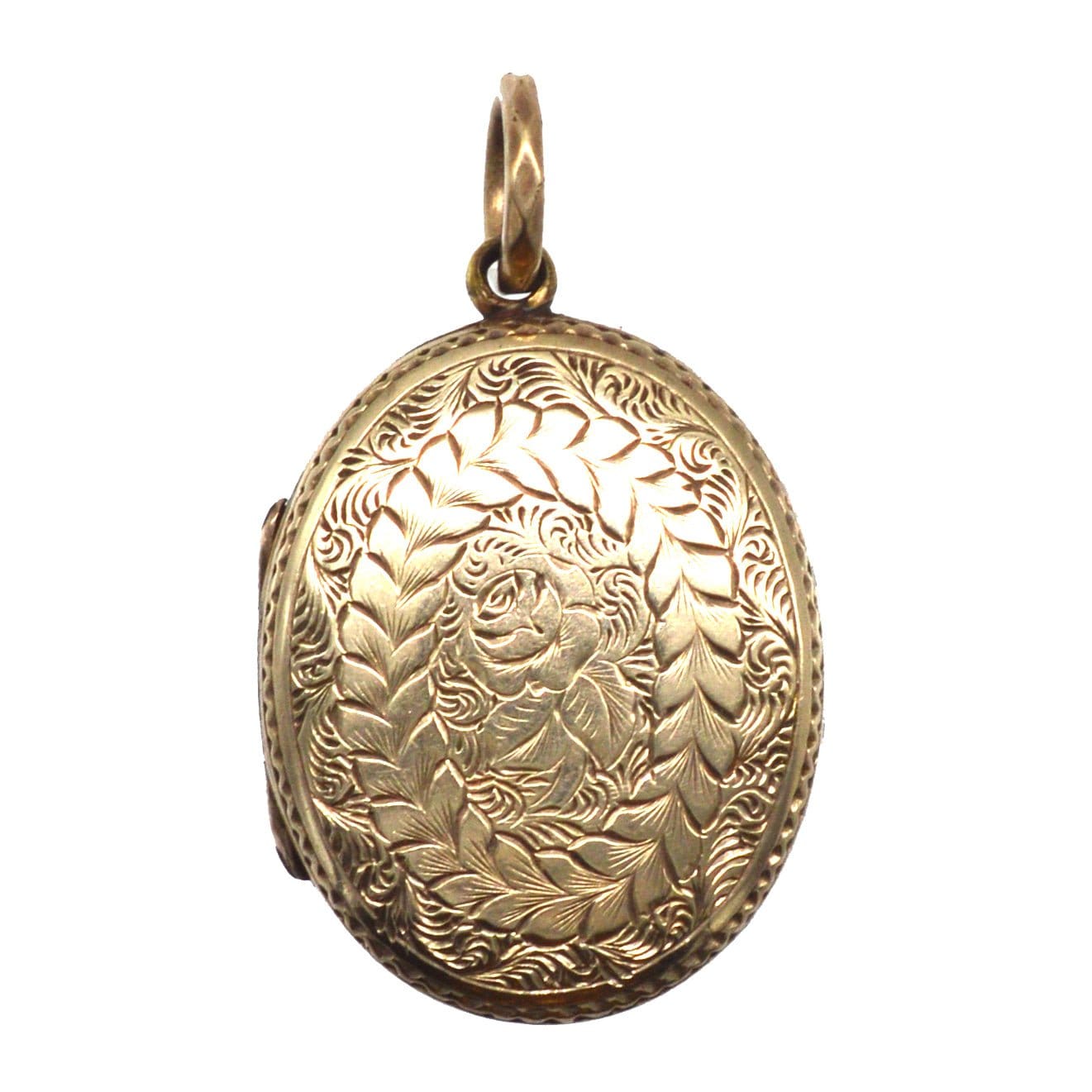 Victorian 9ct Gold Front and Back Floral Opening Locket with Two ...