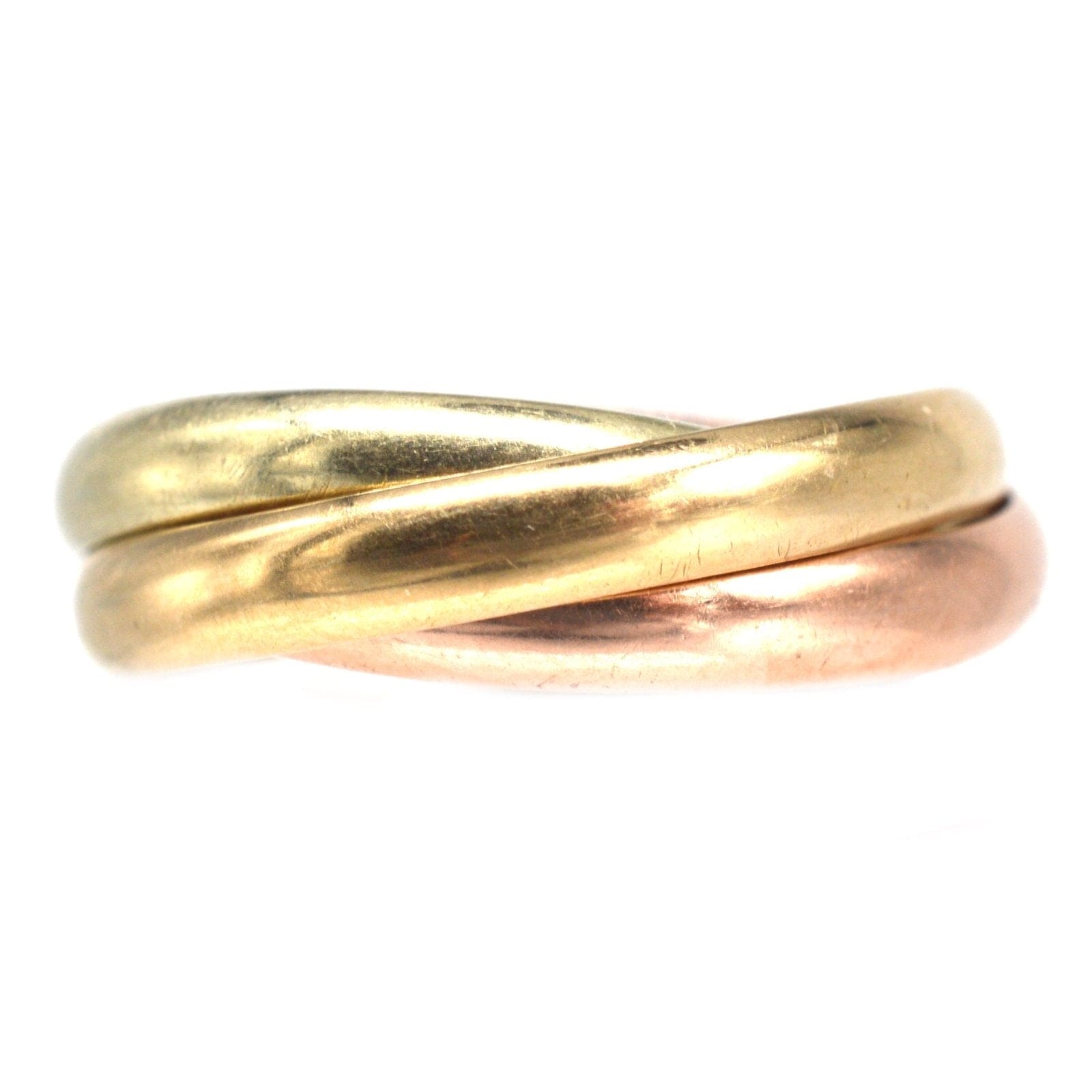 Vintage 9ct Gold Trinity Three Coloured Gold Band Ring